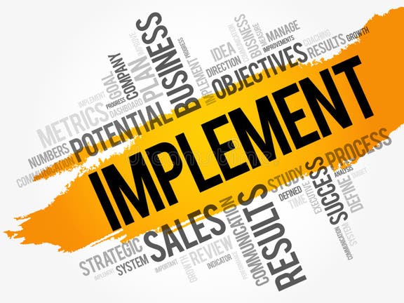 Implement Word Cloud Collage Stock Photo - Image of customer ...