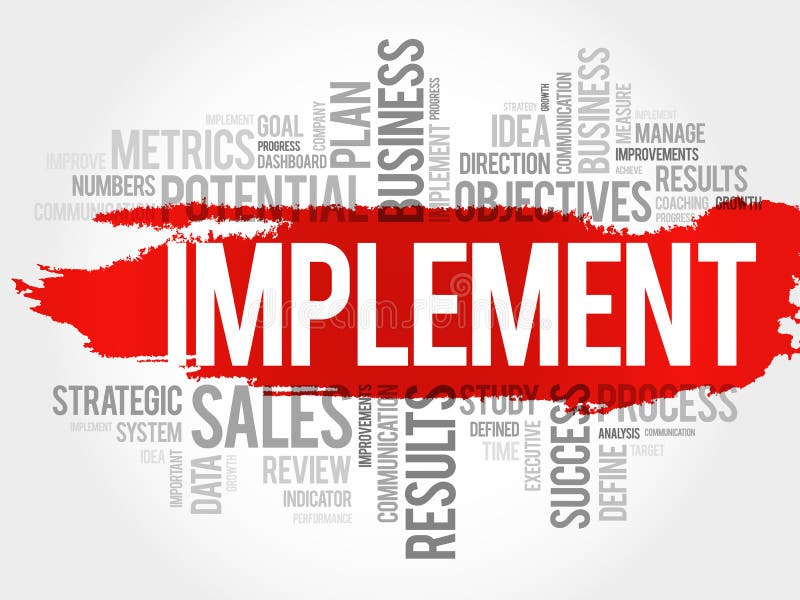 Implement Word Cloud Collage Stock Illustration - Illustration of ...