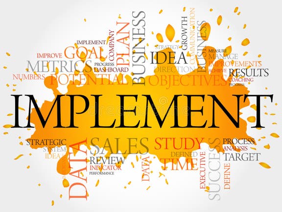 Implement word cloud stock photo. Image of technological - 200827712