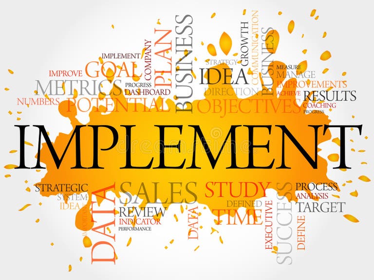 Implement word cloud stock photo. Image of technological - 200827712