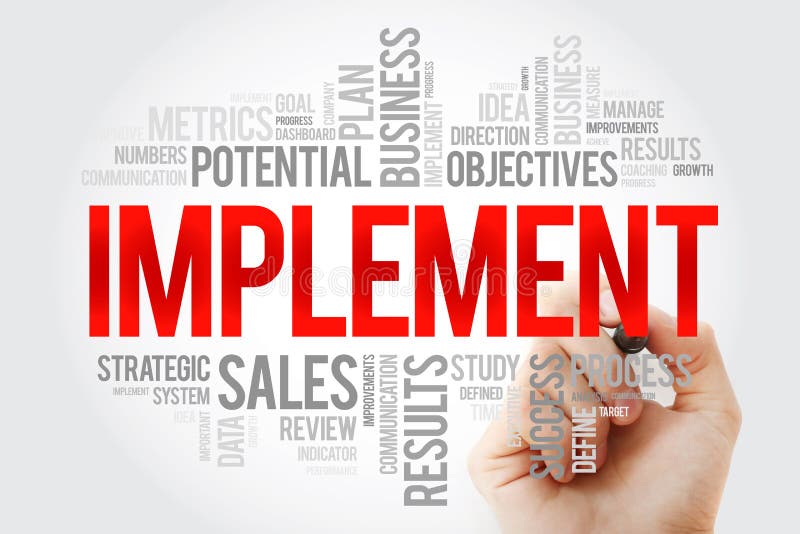 Implement word cloud stock photo. Image of technological - 200827712