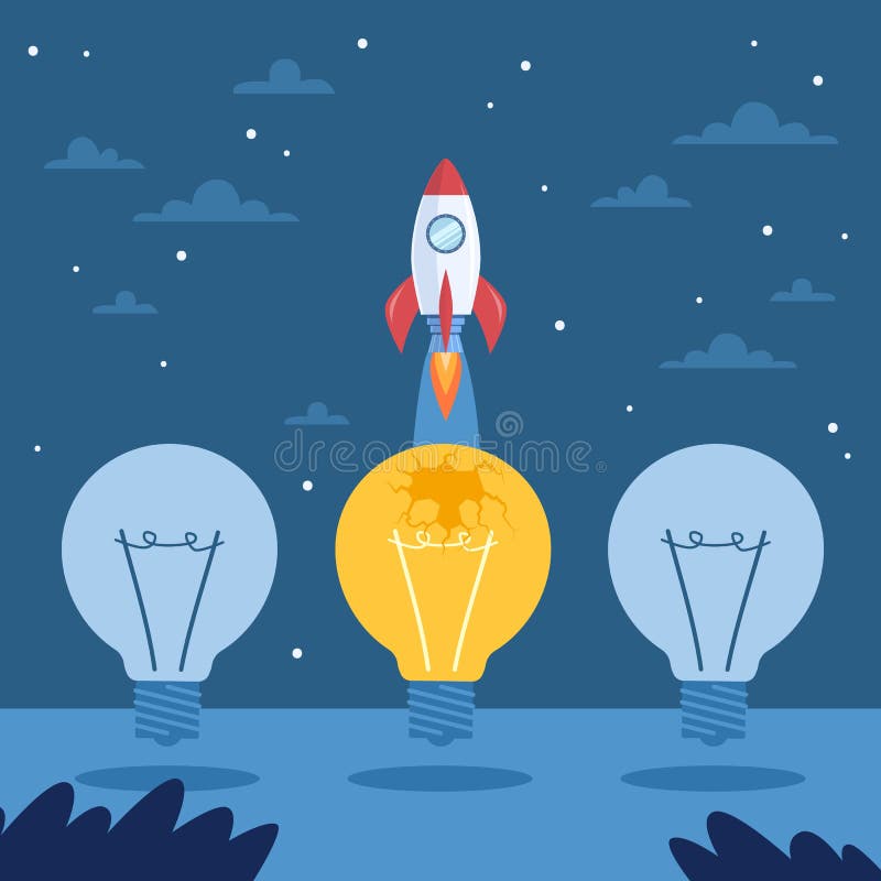 Implementation of the Best of Ideas. Launching Rocket, Space Travel ...