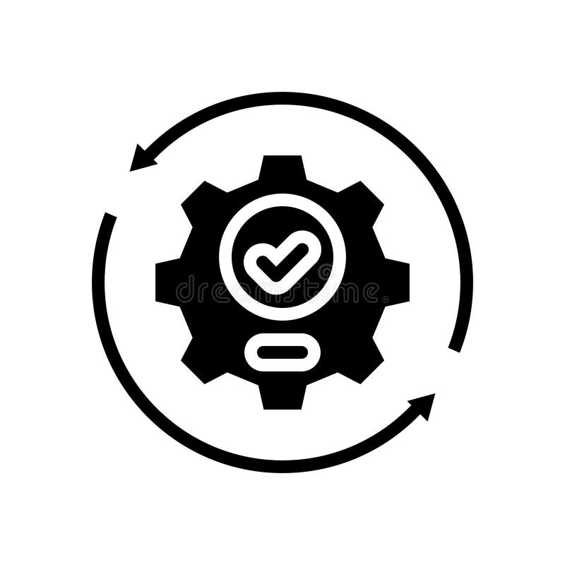 Implementation Business Process Glyph Icon Vector Illustration Stock ...