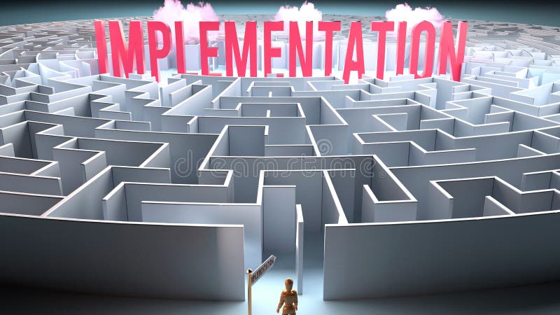 Implementation and a Complicated Path To it Stock Illustration ...