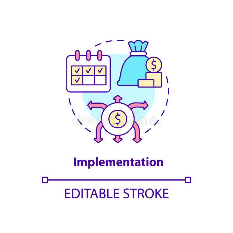Implementation Concept Icon Stock Vector - Illustration of year ...