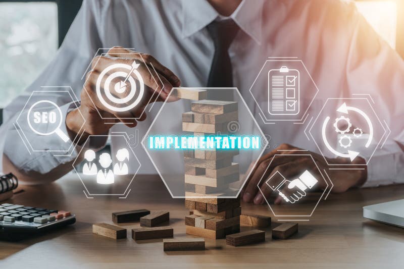 Person Hand Piling Up and Stacking a Wooden Block with Implementation ...