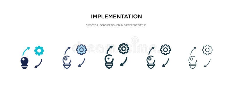 Implementation Icon in Different Style Vector Illustration. Two Colored ...