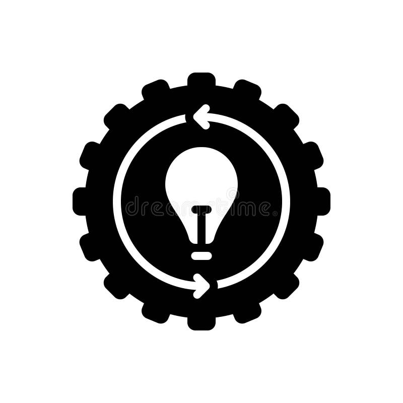 Black Solid Icon for Implementation, Execute and Idea Stock Vector ...