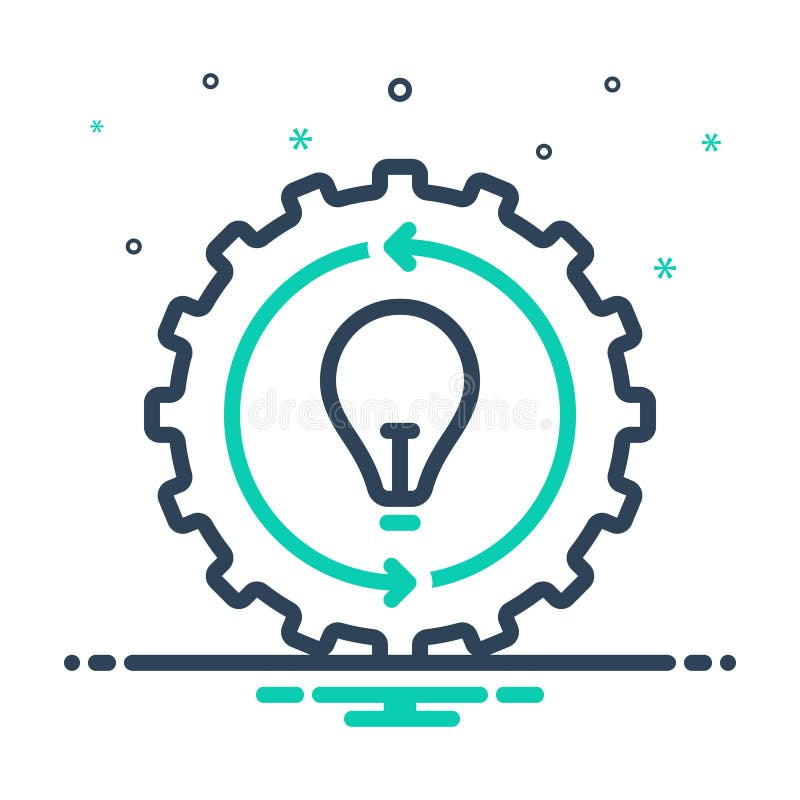 Mix Icon for Implementation, Execute and Development Stock Illustration ...