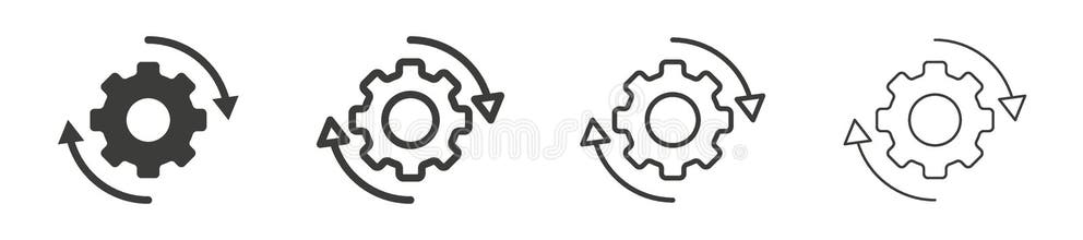 Implementation Icon Vector Set on White Background Stock Vector ...