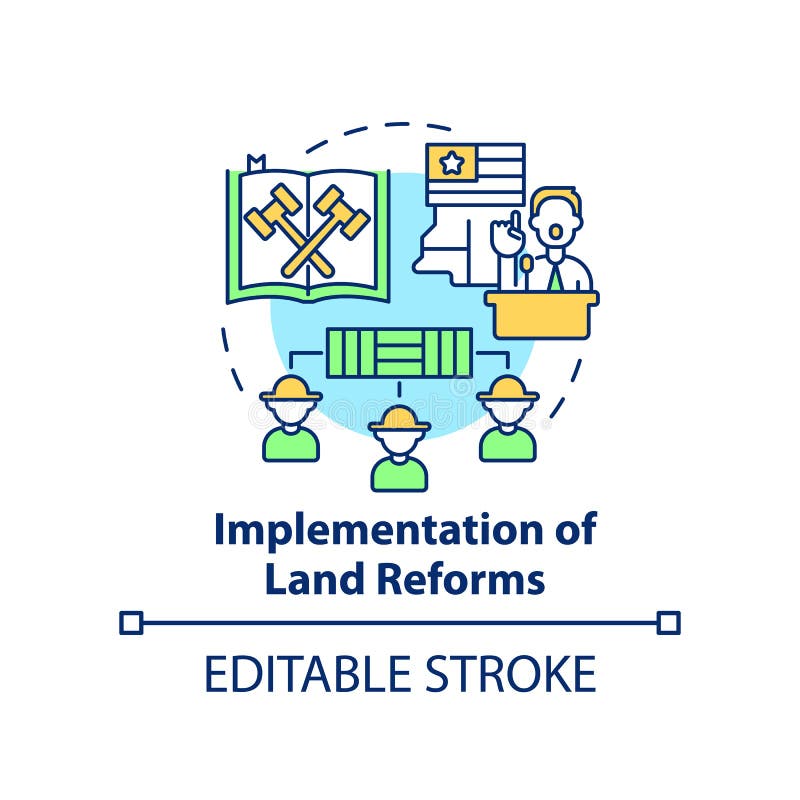 Implementation of Land Reforms Concept Icon Stock Vector - Illustration ...