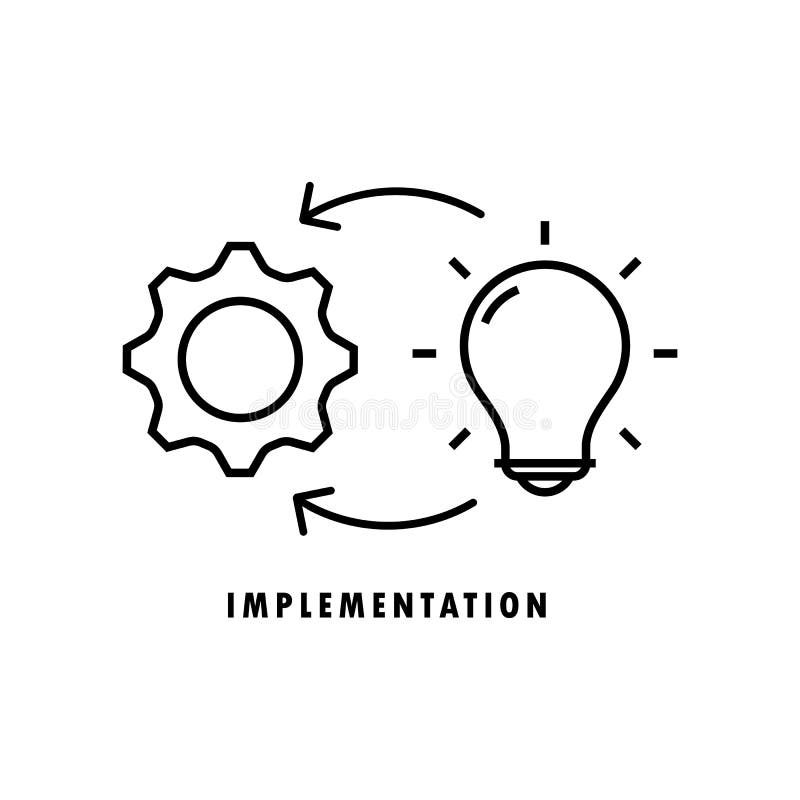 Implementation Line Icon. Vector on Isolated White Background Stock ...
