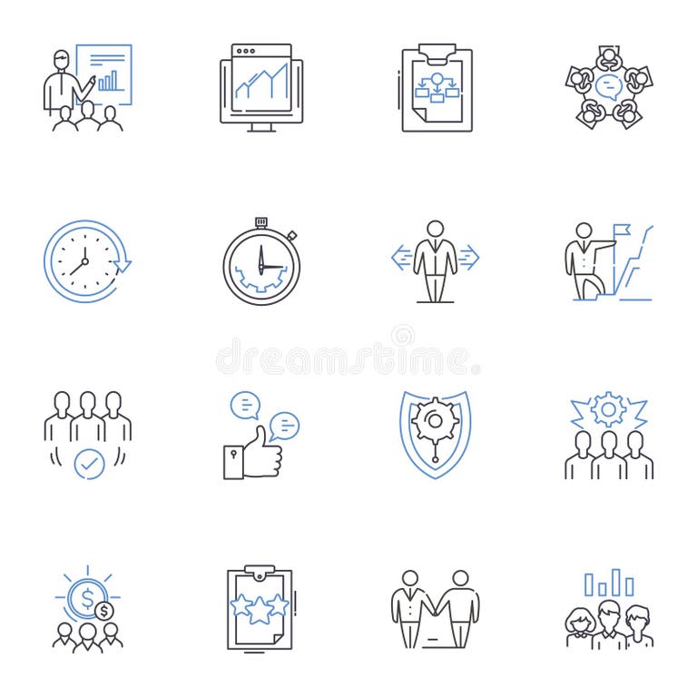 Implementation Line Icons Collection. Execution, Deployment ...