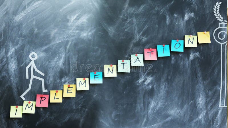 Implementation Make Steps To Success Stock Illustration - Illustration ...