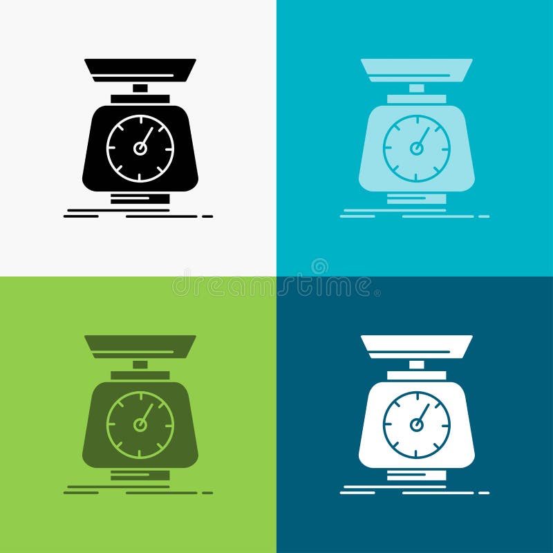 Implementation, Mass, Scale, Scales, Volume Icon Over Various ...