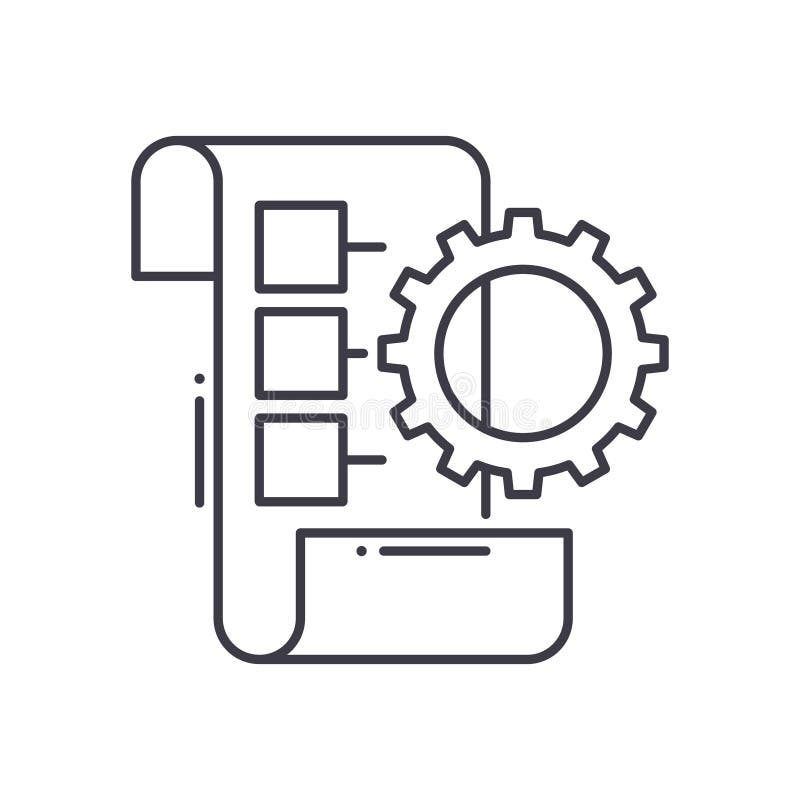 Implementation Planning Icon Linear Isolated Illustration Thin Line