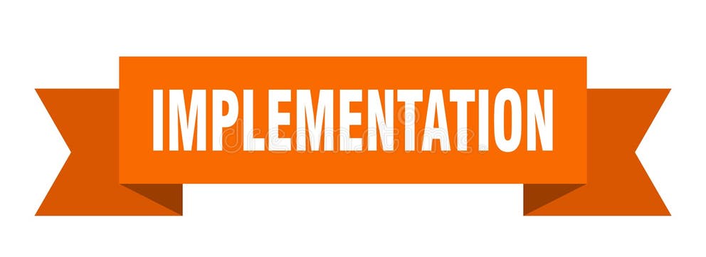Implementation Ribbon. Implementation Isolated Band Sign Stock Vector ...