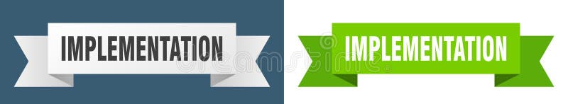 Implementation Ribbon. Implementation Isolated Paper Sign. Banner Stock ...