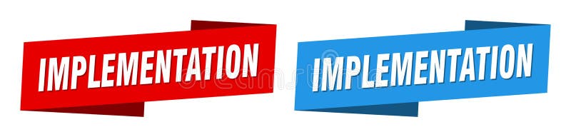 Implementation Banner. Implementation Ribbon Label Sign Set Stock ...