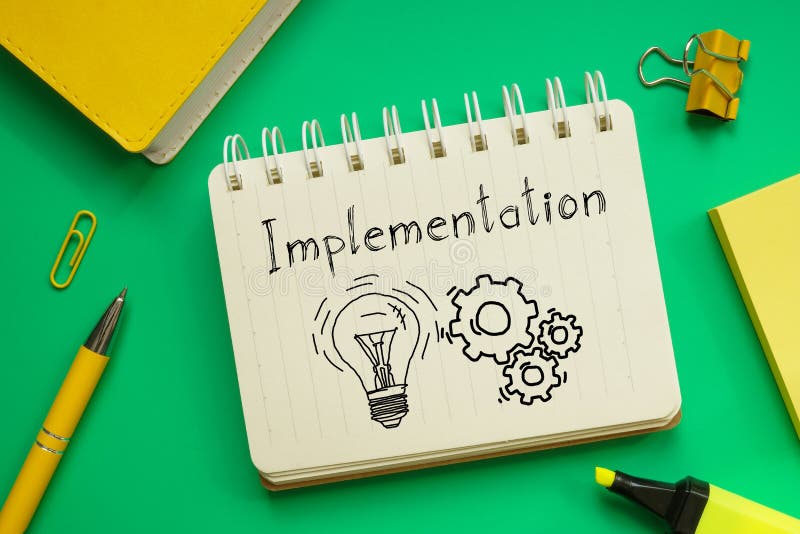 Implementation is Shown on the Photo Using the Text Stock Photo - Image ...