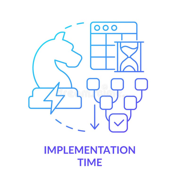 Implementation Time Blue Gradient Concept Icon Stock Vector ...