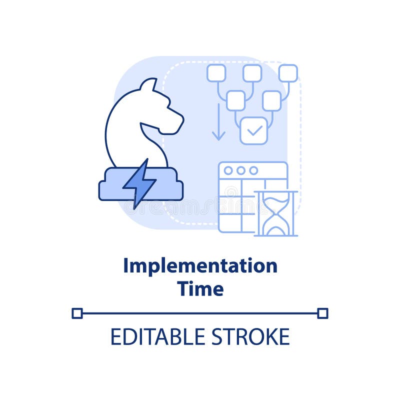 Implementation Time Blue Light Concept Icon Stock Vector - Illustration ...