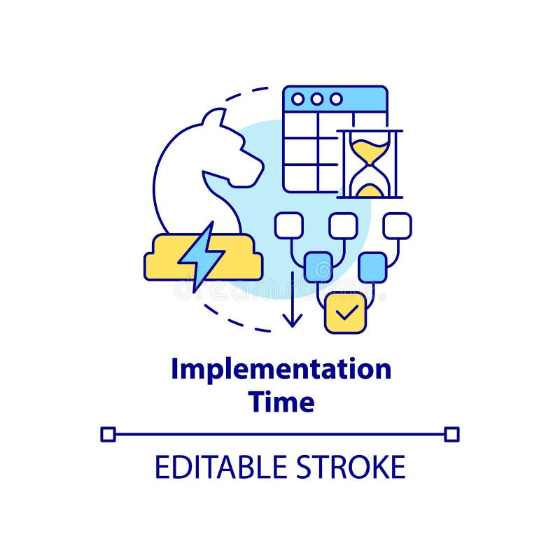 Implementation Time Concept Icon Stock Vector - Illustration of control ...