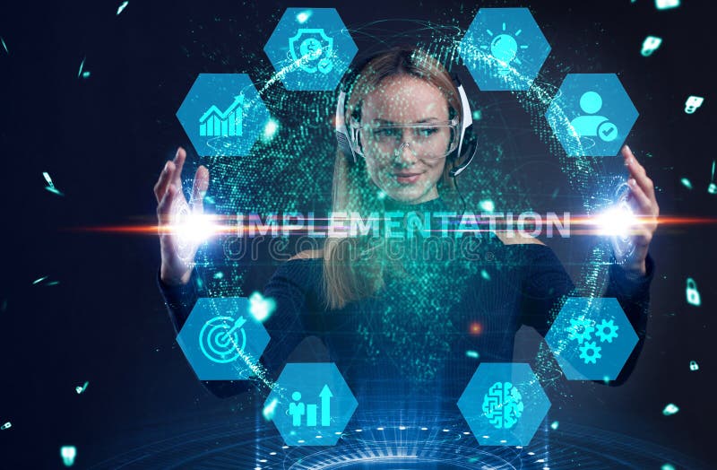 IMPLEMENTATION, Web Technology Concept. Business, Technology, Internet ...