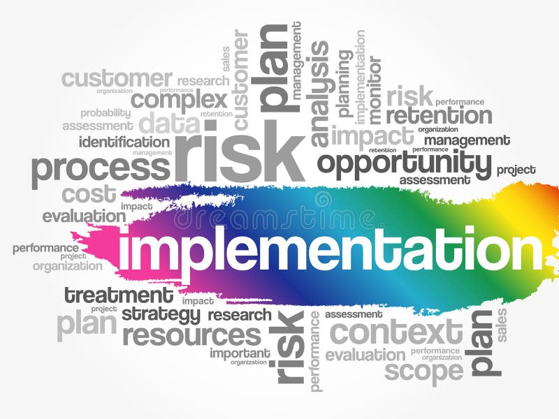Implementation word cloud stock illustration. Illustration of customer ...