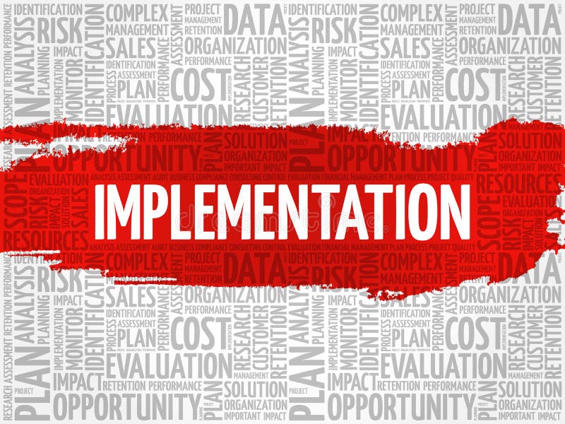 Implementation word cloud stock illustration. Illustration of elements ...