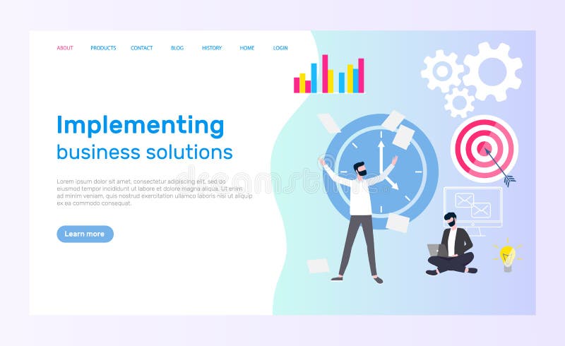 Implementing Business Solution. Man and Woman Colleagues Managers ...