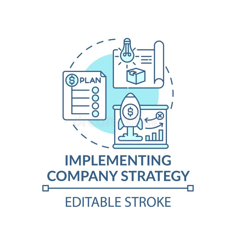 Implementing Company Strategy Concept Icon Stock Vector - Illustration ...