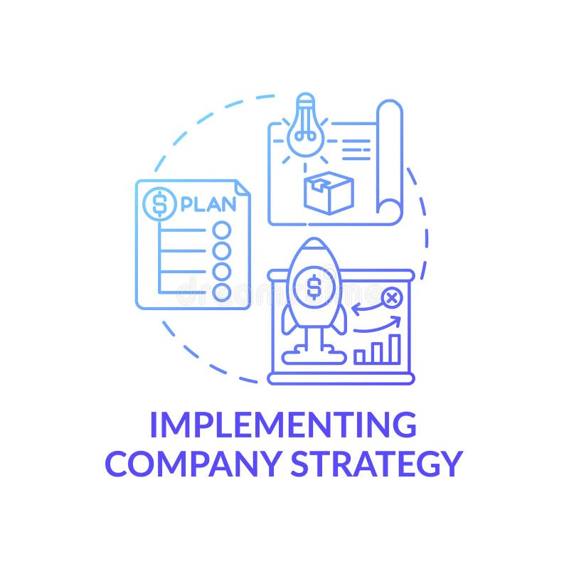 Implementing Company Strategy Concept Icon Stock Vector - Illustration ...