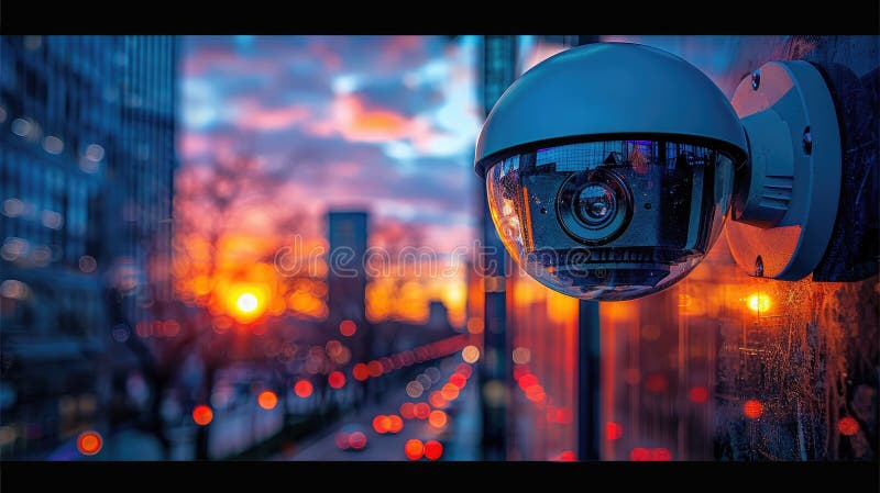 Implementing Control in Cities, Security Camera Close Up, Night Time ...