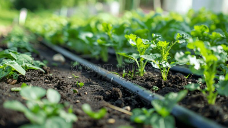 Implementing Subsurface Drip Irrigation Stock Illustration - Illustration of practices ...