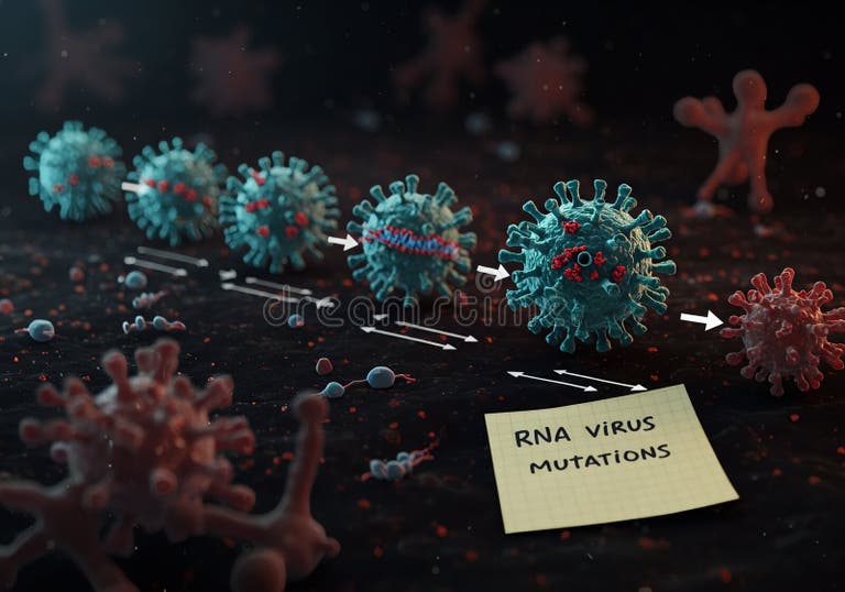 Mechanisms of High Mutation Rates in RNA Viruses Stock Illustration ...