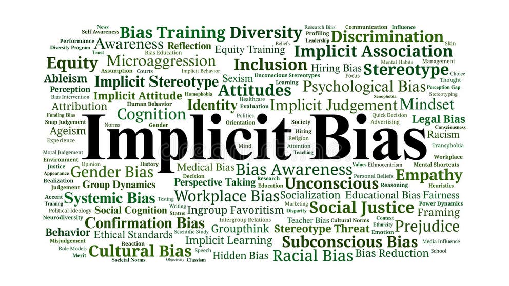 Implicit Bias Word Cloud. Key Terms on Unconscious Perception and ...