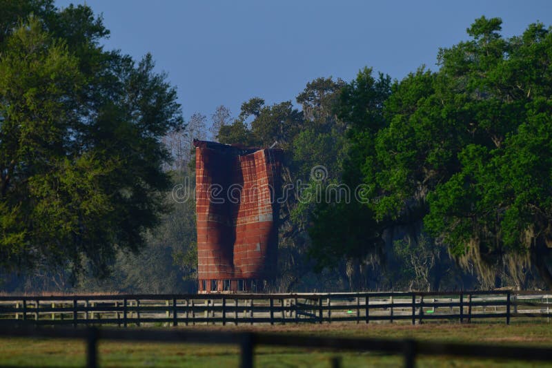 Imploding Old Grain Silo Showing Signs of Rust and Age Stock Image ...