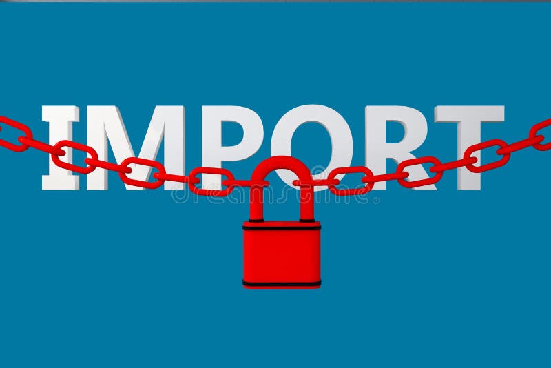 Import Ban Concept Chain Padlock Stock Illustration - Illustration of ...