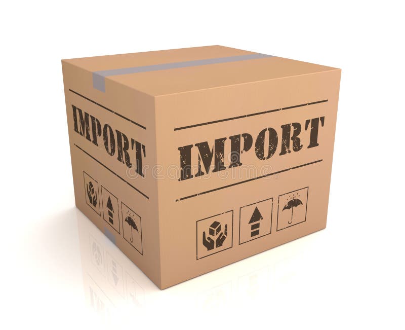 Cargo Container and Cardboard Boxes Concept 3d Illustration Stock ...