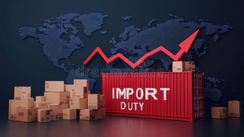 Import Duty Trends Represented with a Growing Graph and Shipping ...