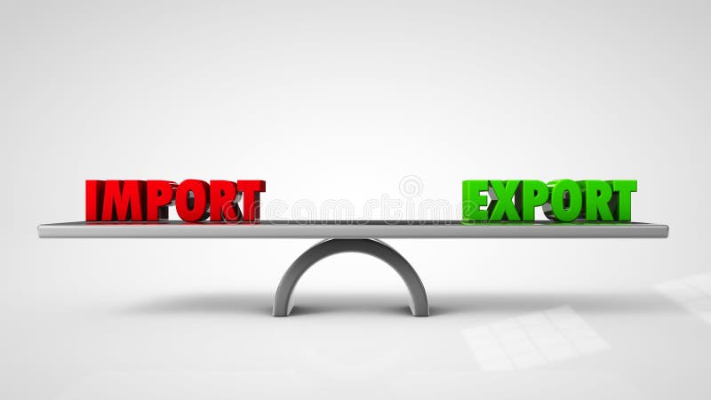 Import Export Balance Concept on White Stock Illustration ...