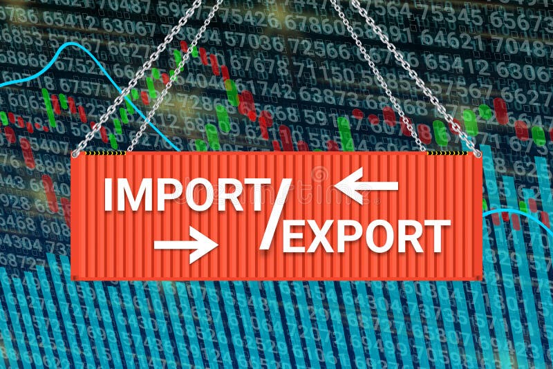 Import Export Business Digital Background Image with Up and Down Graphs ...
