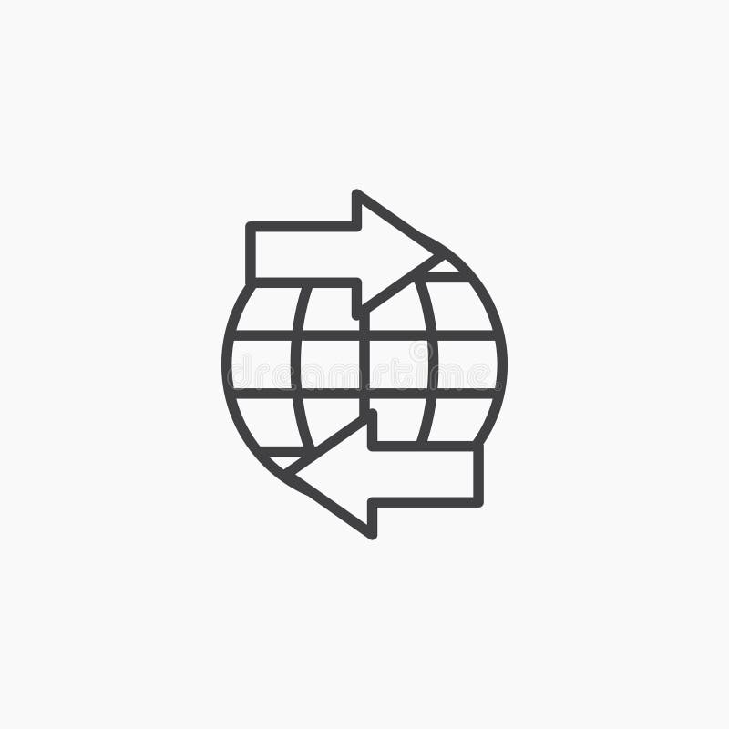 Import Exportline in Thin Line Black Color. Flat Simple Vector Symbols ...