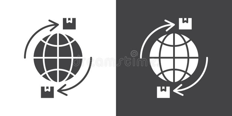 Import Export Icon Thin Line Illustration Set Stock Vector ...