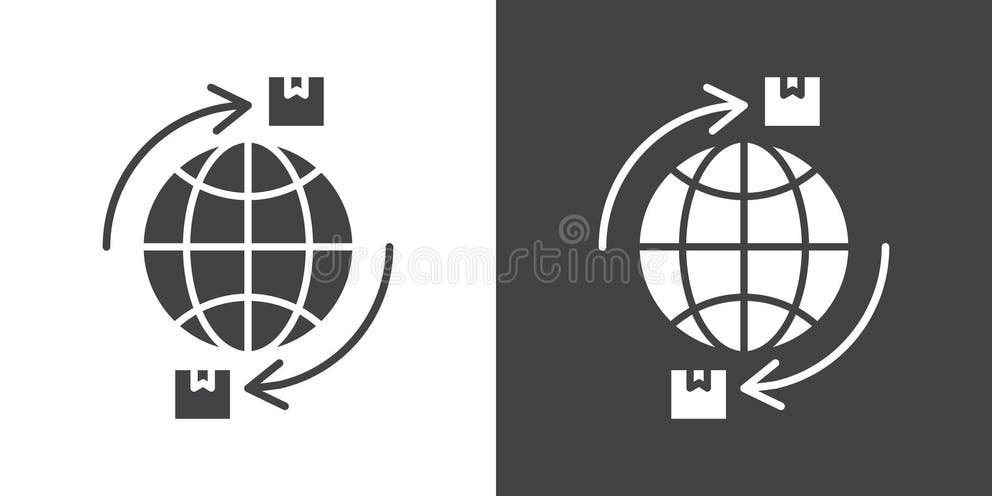 Import Export Icon Thin Line Illustration Set Stock Vector ...