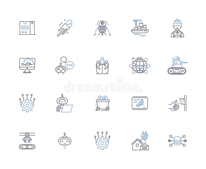 Import and Export Outline Icons Collection. Import, Export, Customs ...