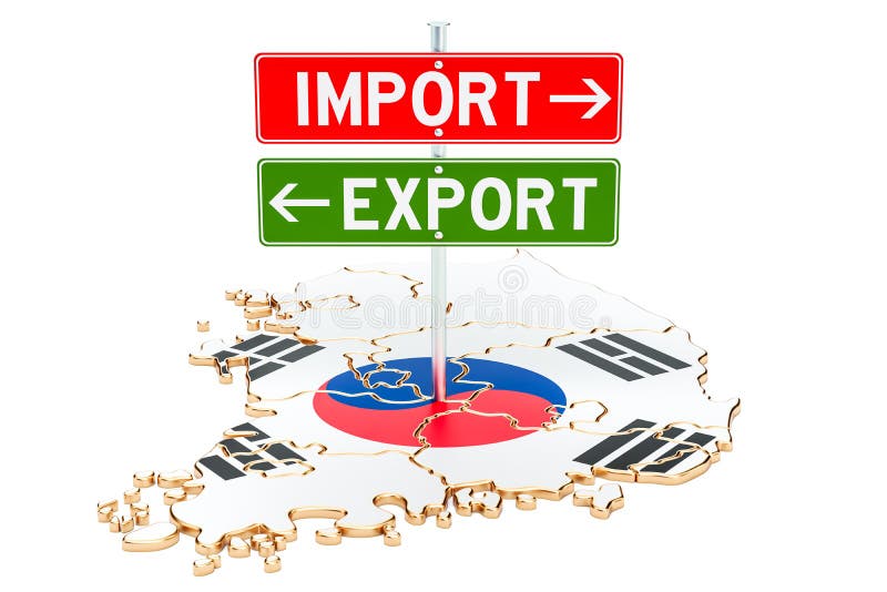 Import and Export in South Korea Concept, 3D Rendering Stock ... Import and Export in South Korea Concept, 3D Rendering Stock ...