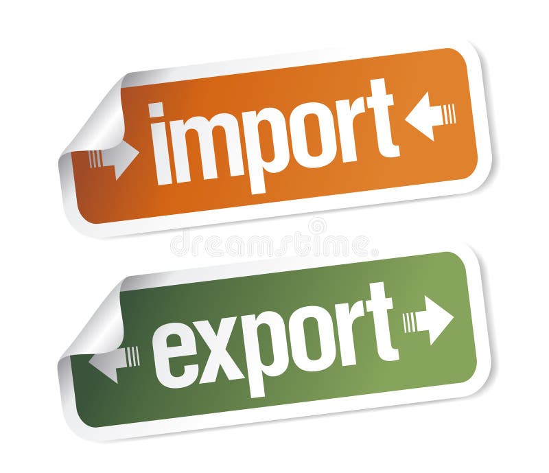 Import and export stickers stock vector. Illustration of symbol - 14518238