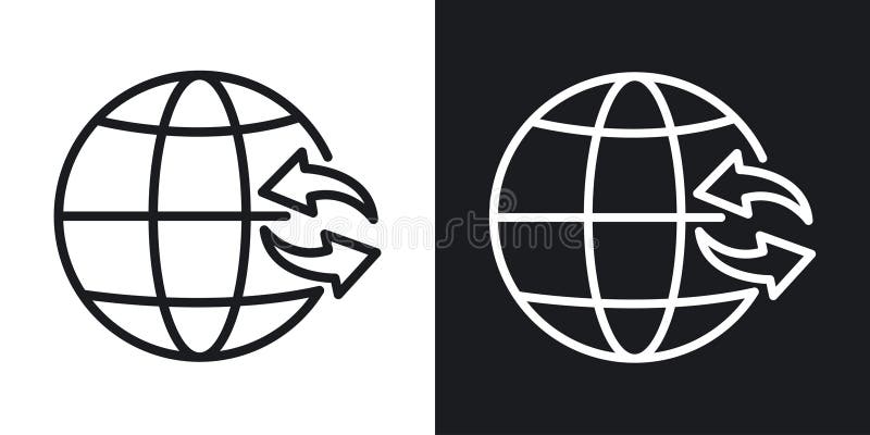 Import Exportline in Thin Line Black Color. Flat Simple Vector Symbols ...